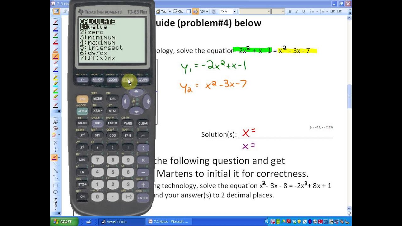7.3: lesson 2, part B problem #4 (Solving Quadratic Equations by ...