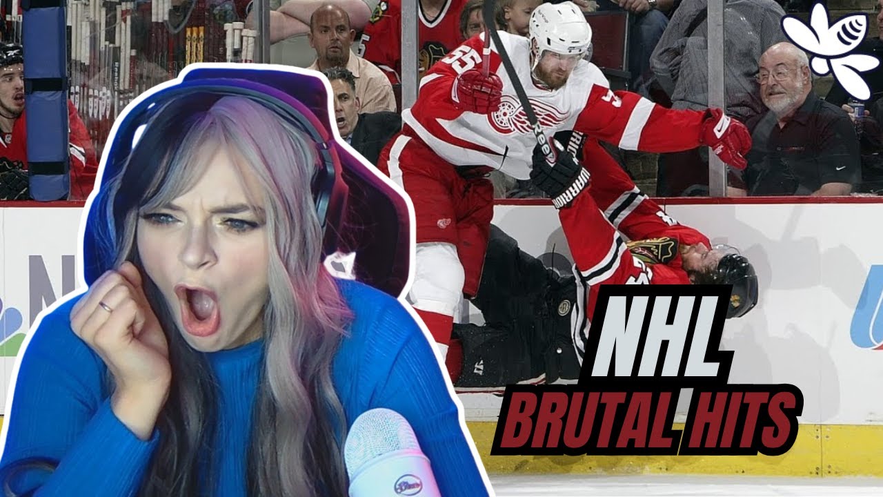Reacting to 20 Most BRUTAL Hits in NHL History | Girl React - YouTube
