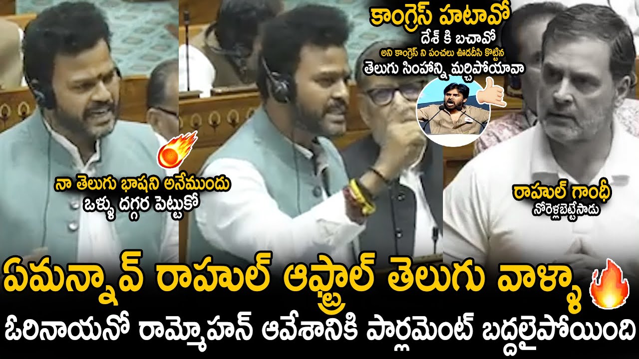MP Rammohan Naidu Very Aggressive Reaction On Rahul Gandhi About Disgrade Telugu Lauguage | Stv ...