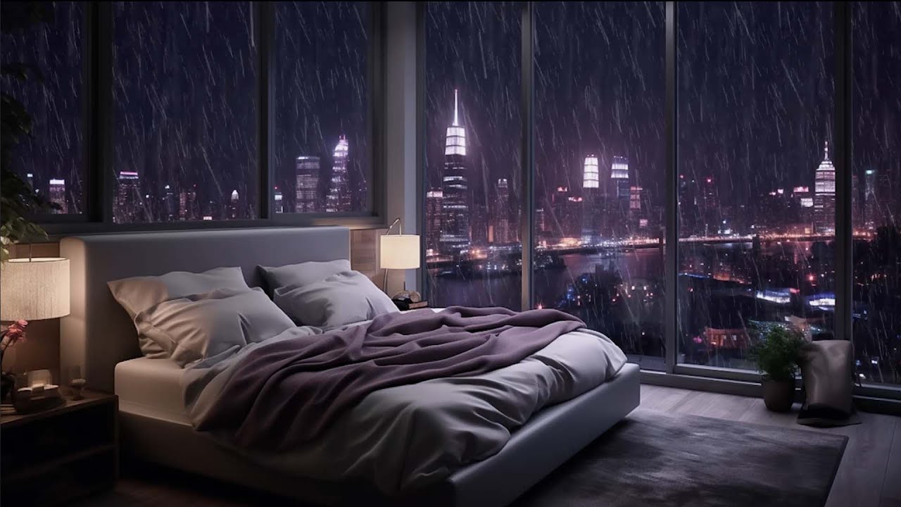 Relax & Sleep Well With Rain In The Night City | Sound Dispels Stress ...