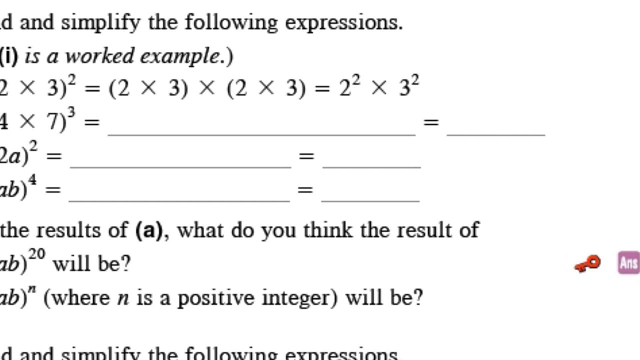 Ch 2.2.2 Laws of Positive Integral Indices (Part 2) - YouTube