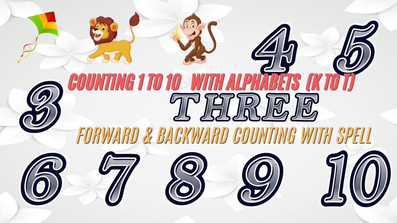 Learn How to Count and Spell Numbers 1 to 10 | Learn Alphabets | 123 ...