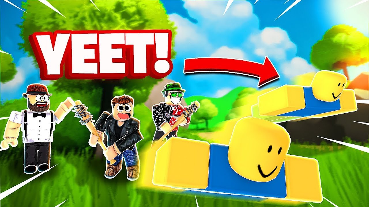 LET'S YEEEET PEOPLE IN ROBLOX YEET A FRIEND!!!!! - YouTube