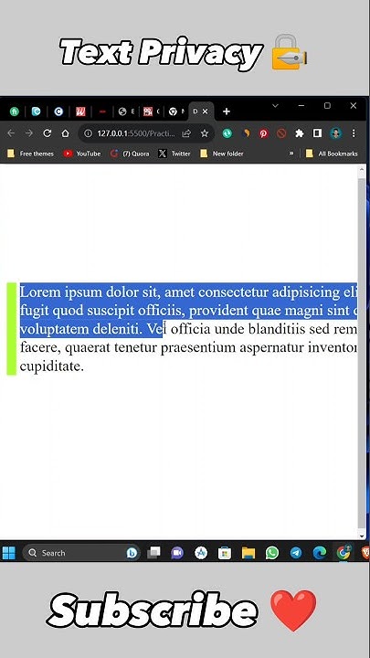 Secure Text With Css Trick π― Htmlcss Csstricks Webdevelopment Shorts Short Ytshorts Youtube