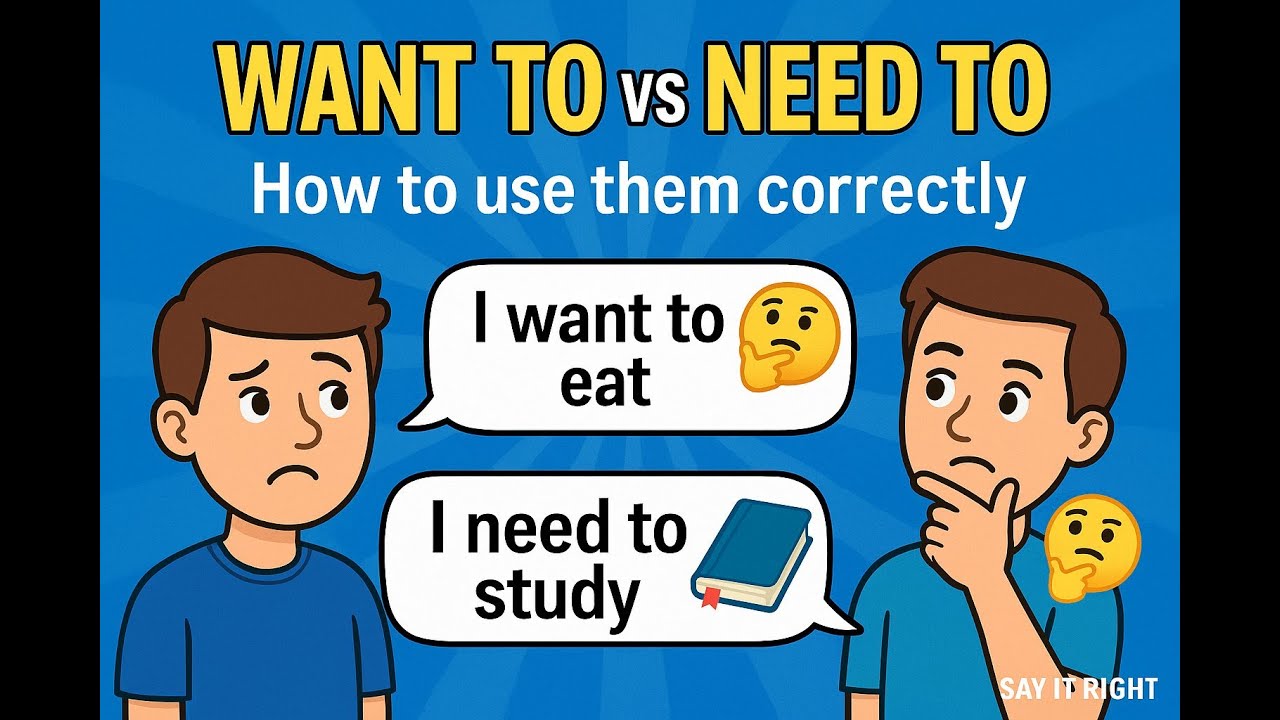 Want to vs Need to | How to Use Them Correctly in English - YouTube