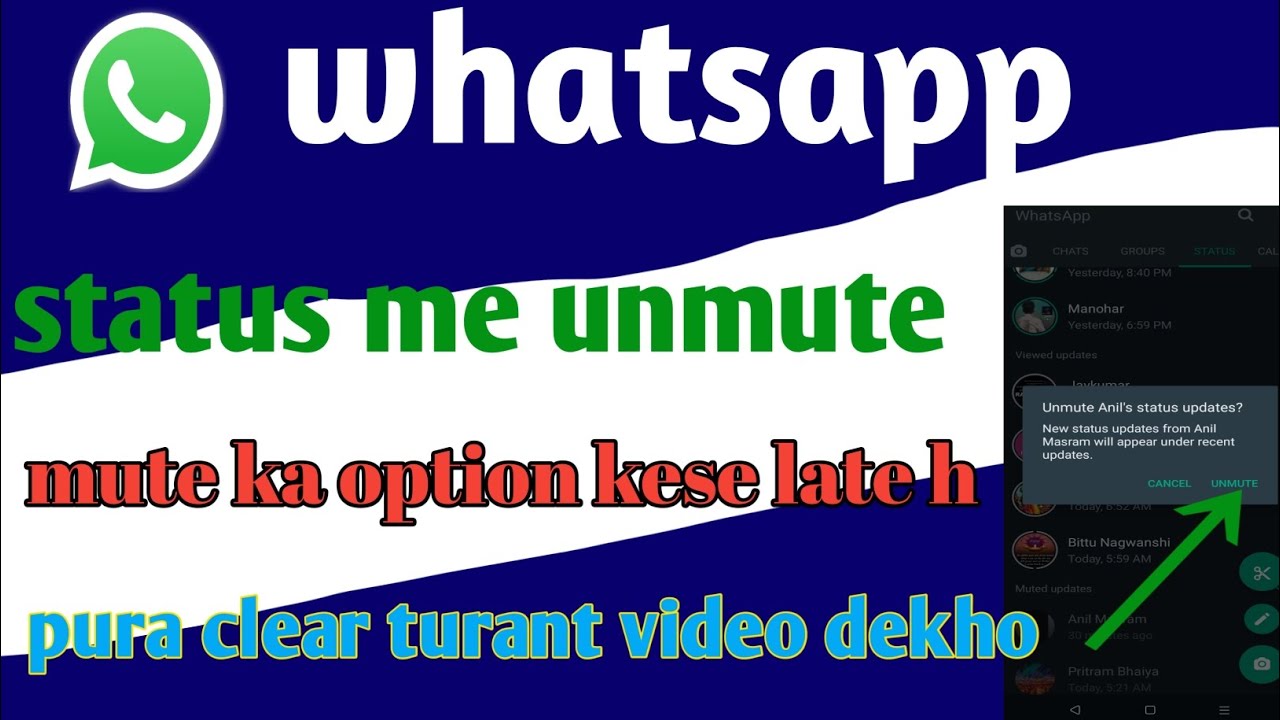 How to Mute And Unmute Whatsapp Status | WhatsApp Status Mute ko Unmute ...