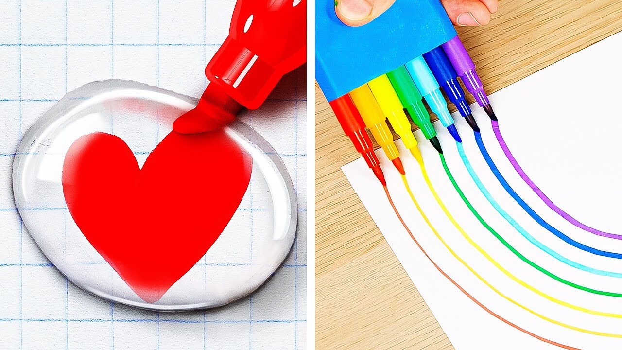 DROP DRAWING AND OTHER ART TRICKS FOR LAZY ARTISTS || No Sweat Drawing ...