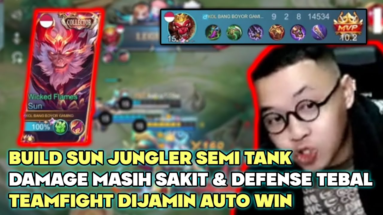 NEW SEMI TANK BUILD SUN JUNGLER !!! | SUSUNAN BUILD & EMBLEM SUN ...