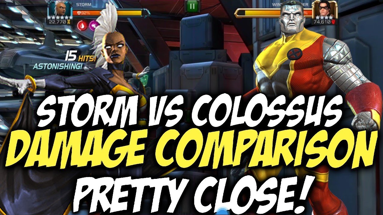 Colossus Vs Og Storm Damage Comparison | Marvel Contest Of Champions ...