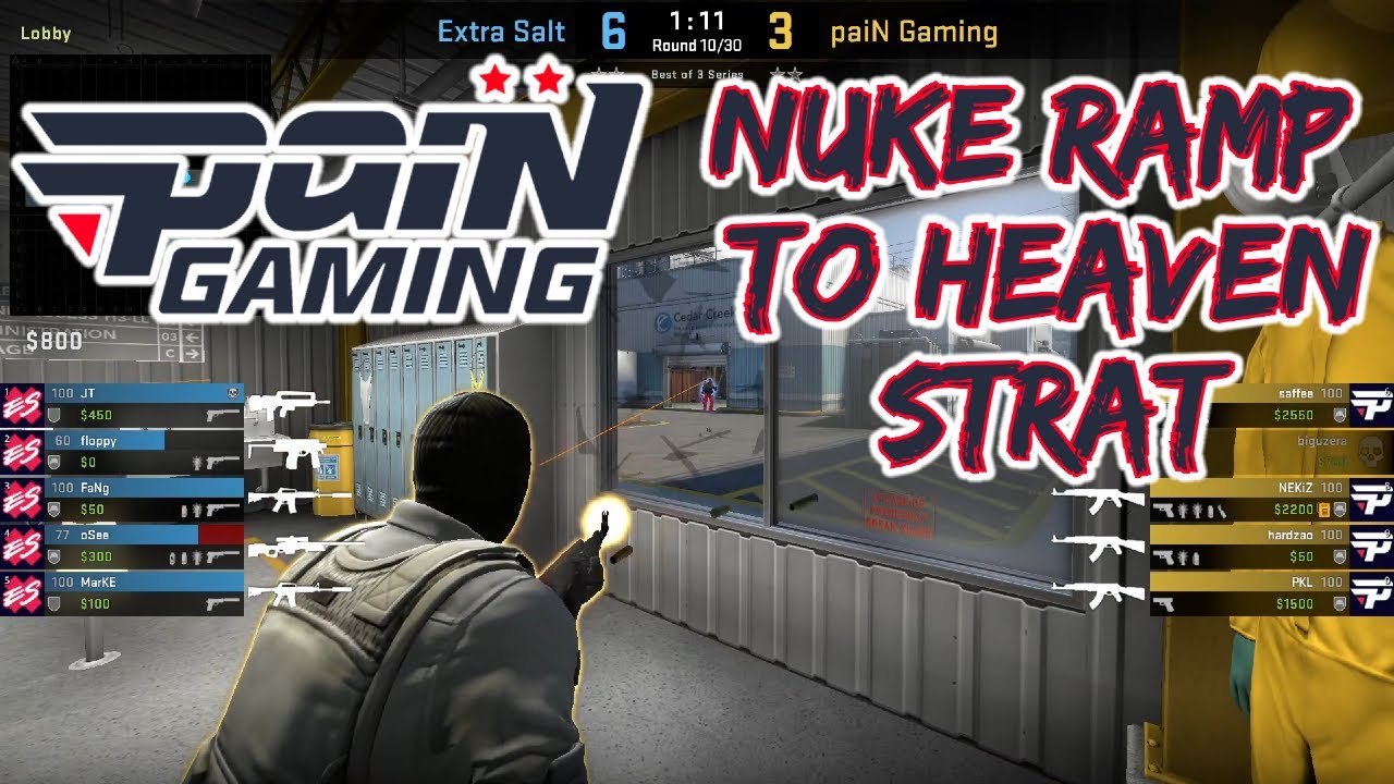 CS:GO Tactic - paiN Gaming Nuke Ramp Take Upper Split - YouTube