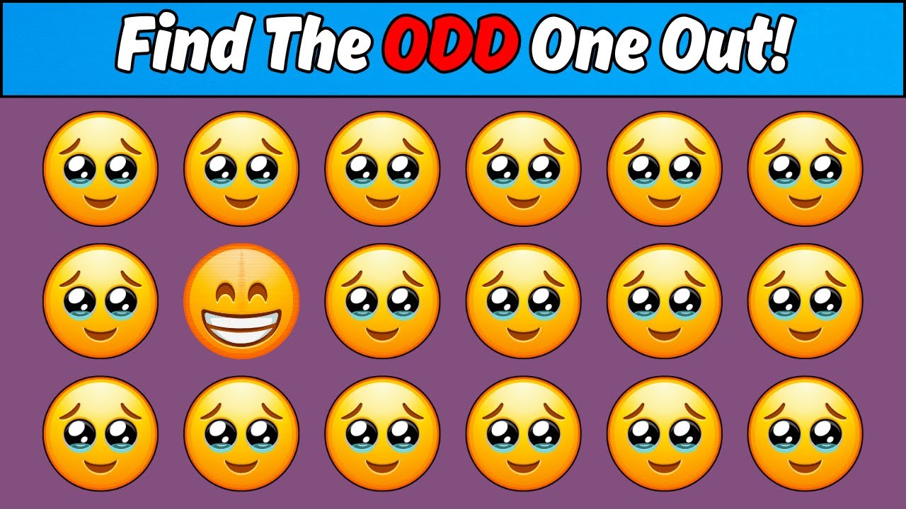 Find The ODD One Out by Spotting The Difference! | Find The Odd Emoji ...