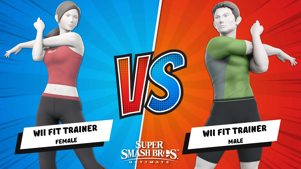 Wii Fit Trainer Male vs female fight on their yoga stage [Super Smash ...