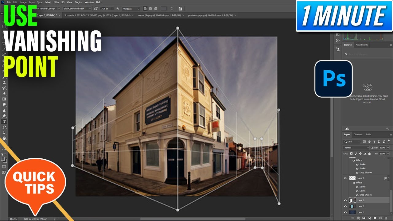 How to use vanishing point in Photoshop (step-by-step) - YouTube