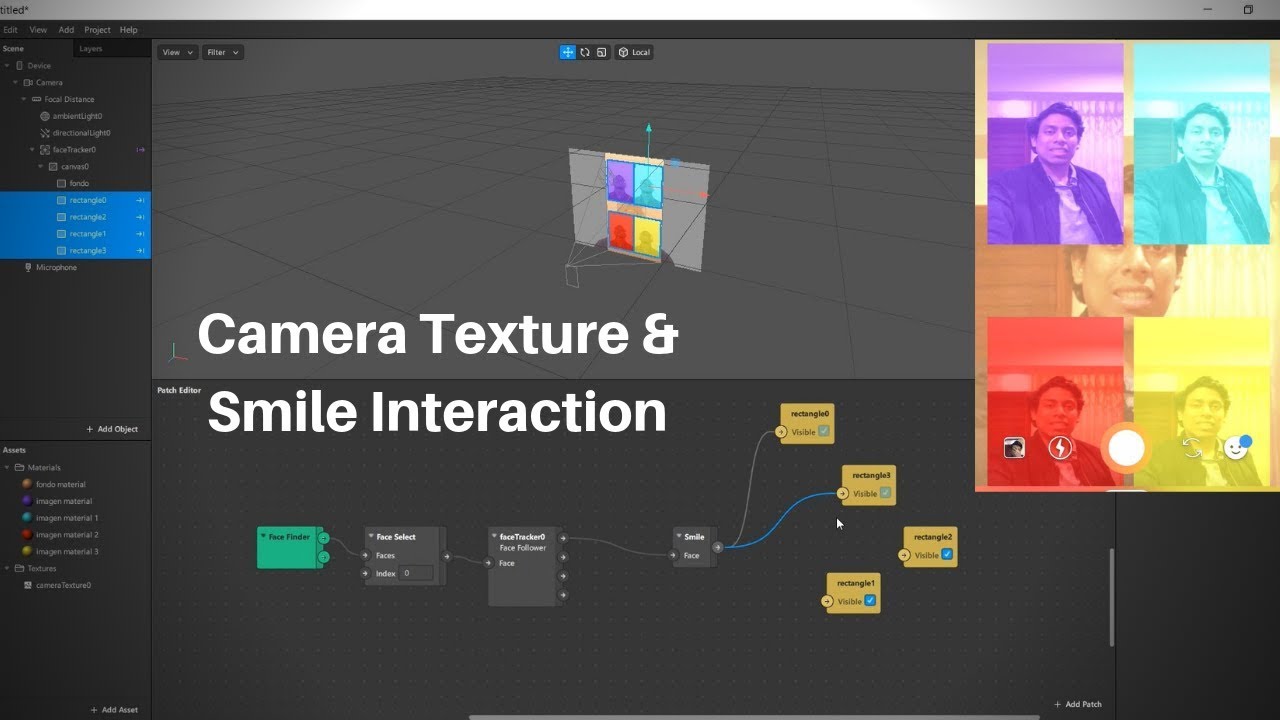 Spark AR: Camera Texture & Smile Interaction - YouTube