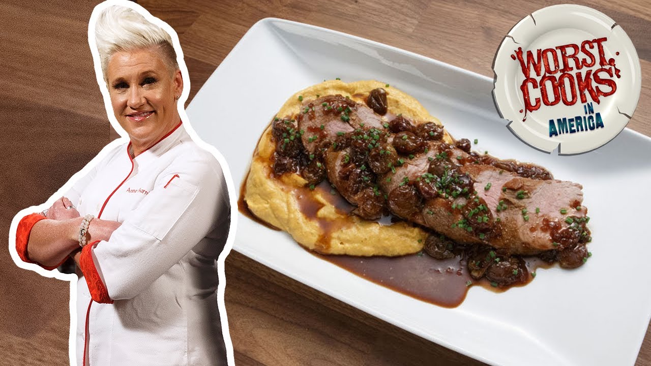 Anne Burrell Makes Pork Tenderloin with Roasted Grapes | Worst Cooks in ...