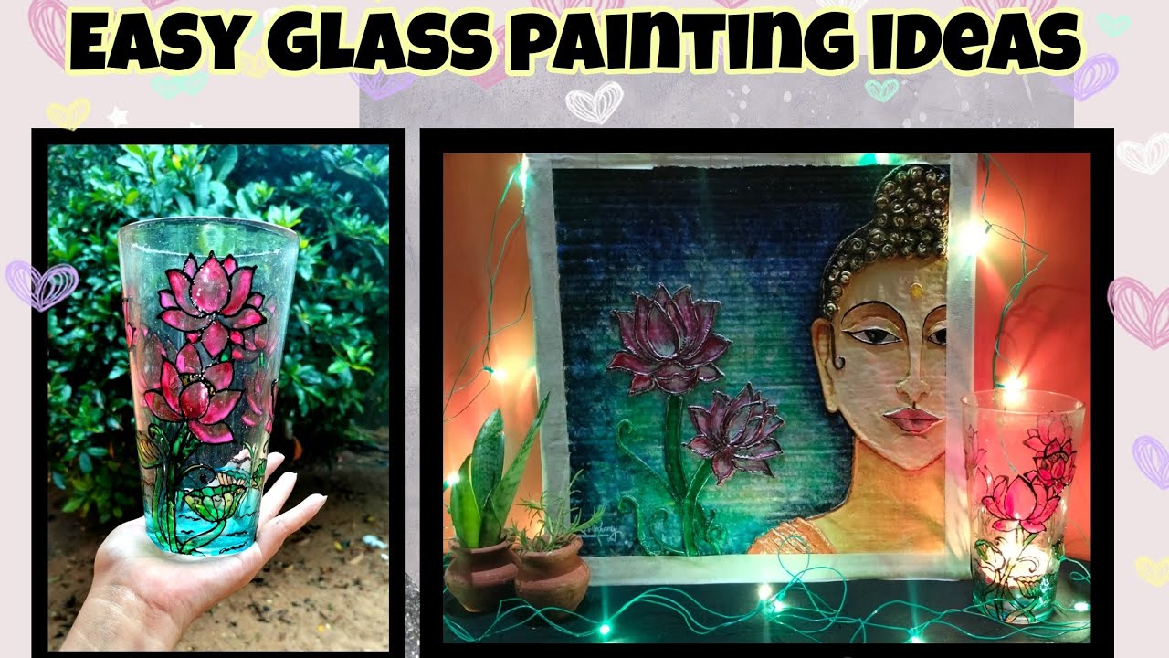 Easy Glass painting ideas || painting on glass || DIY glass painting ...