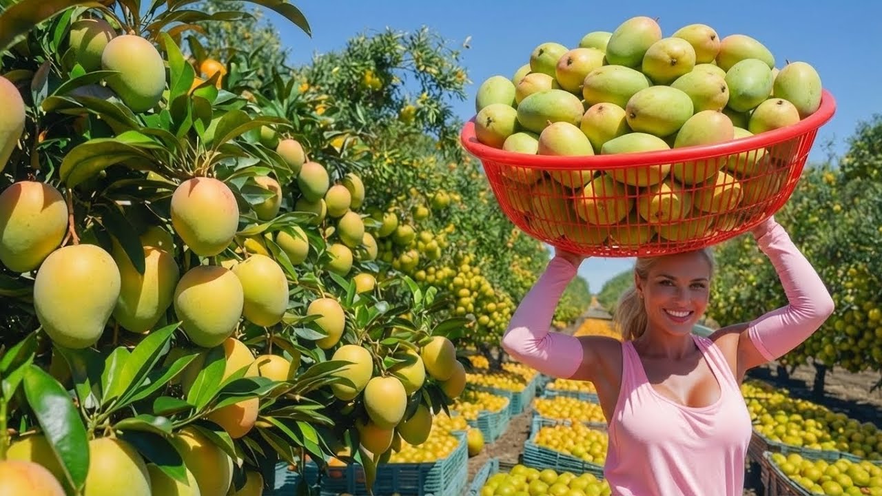 Mangoes Farming - Mangoes Harvesting & Mangoes Packaging - YouTube