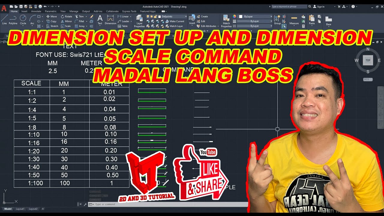 AUTOCAD (Dimension set up and Dimension scale ) - YouTube
