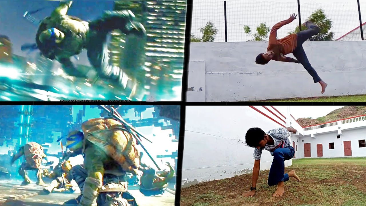 Teenage Mutant Ninja Turtles 2 Stunt In Real Life 😱 | hollywood movie ...