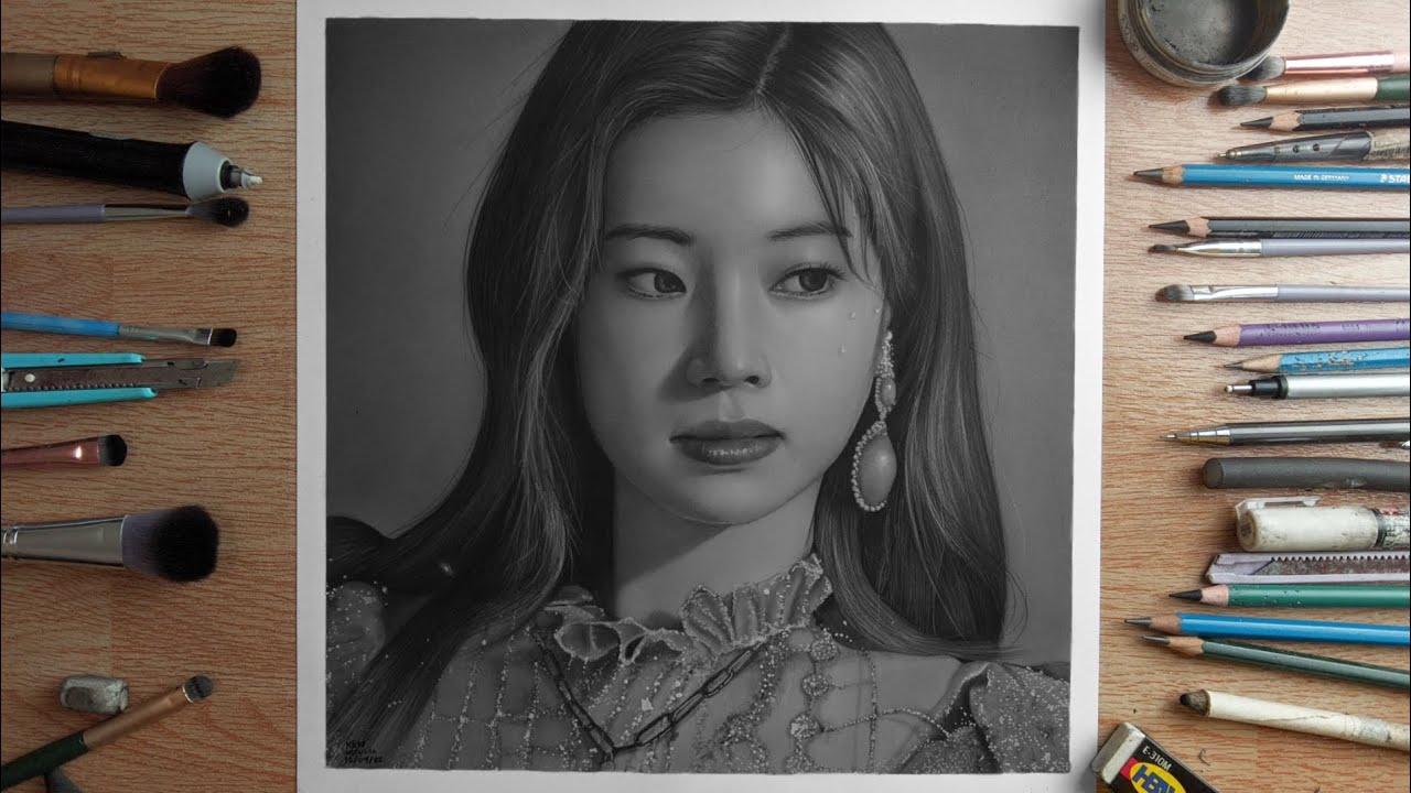 DRAWING TWICE : DAHYUN | KEN'S ARTWORK - YouTube