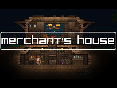 Terraria 1 3 lets play Amadeus ep 2 Merchants house and cave ...