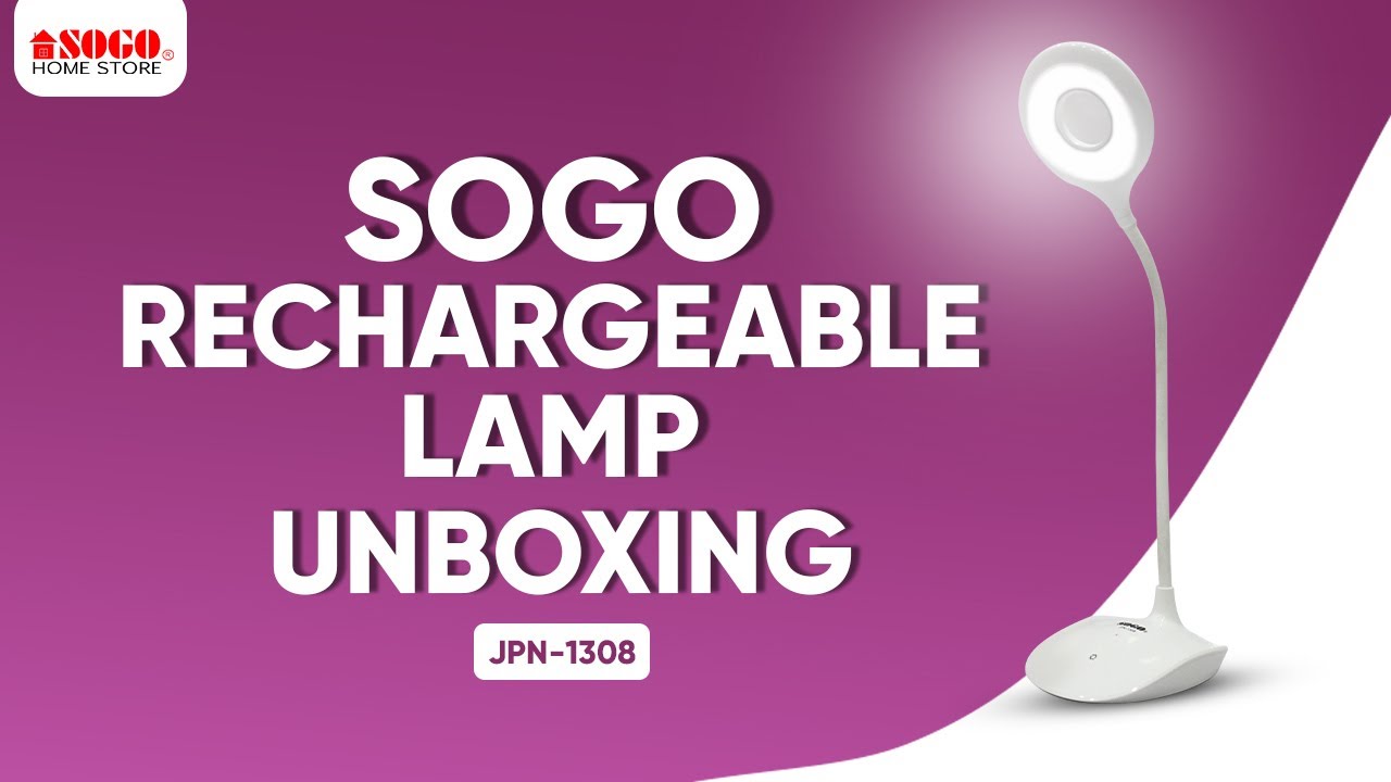 Sogo Rechargeable Table/Desk Lamp (JPN-1308) - YouTube
