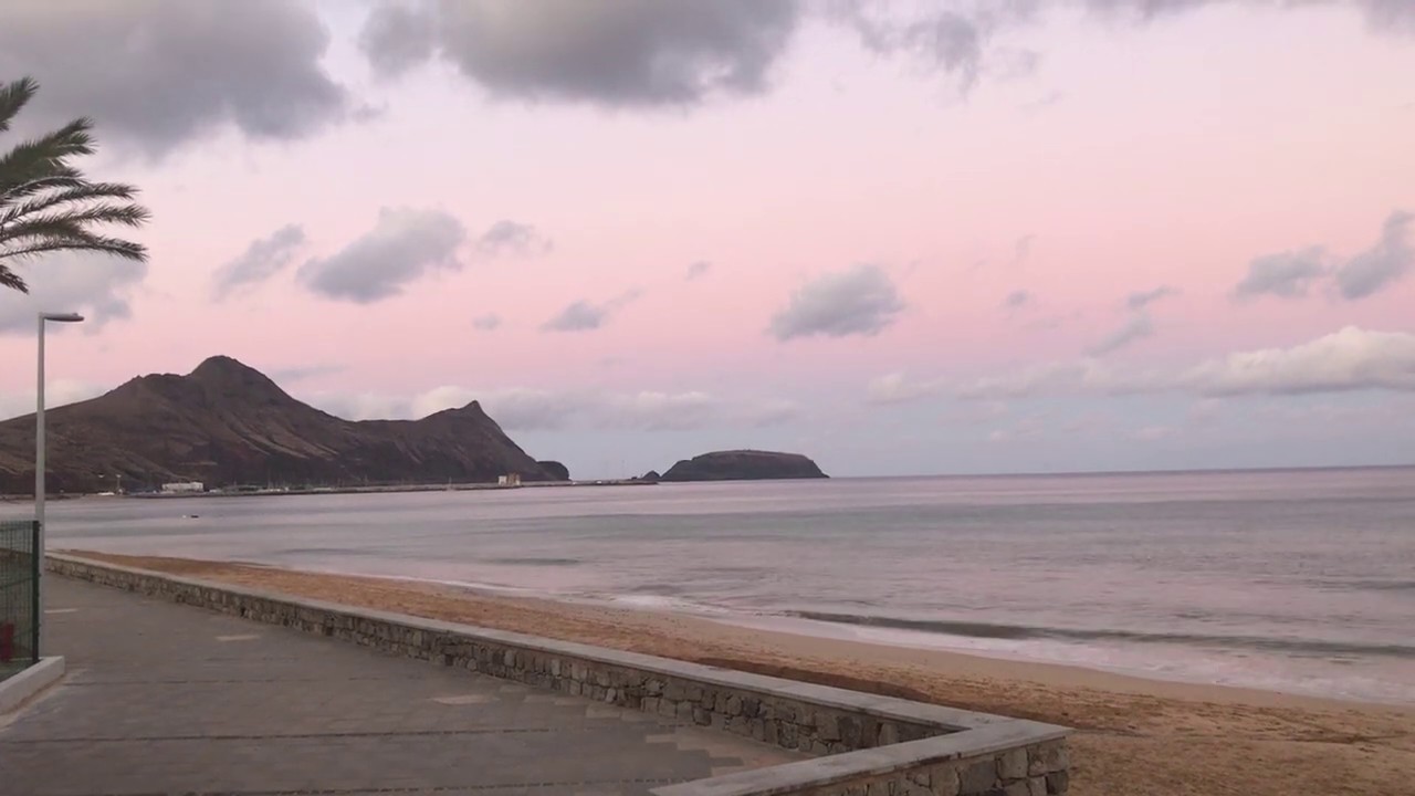 Porto Santo beach - sunset view - YouTube