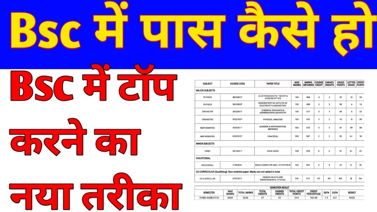 bsc me pass hone ke liye kitne number chahiye | bsc me pass hone ka ...