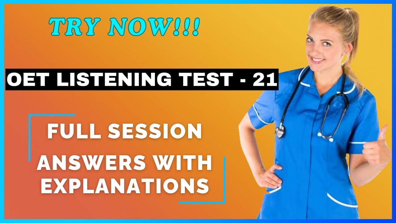 OET LISTENING TEST 21 | HEALTHCARE ENGLISH BY MIHIRAA - YouTube
