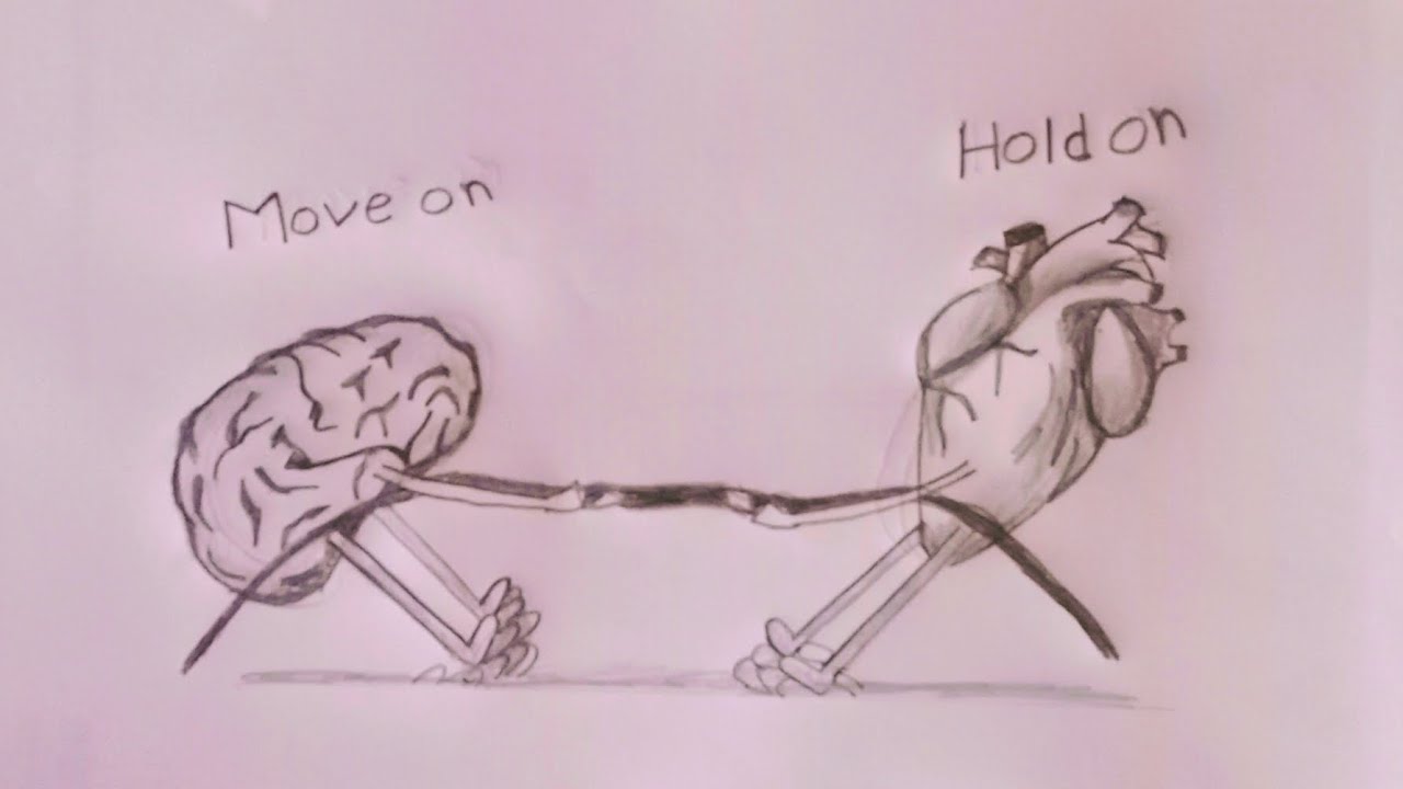 Drawing Heart Hold on and Brain Move on || #viral #video #art - YouTube