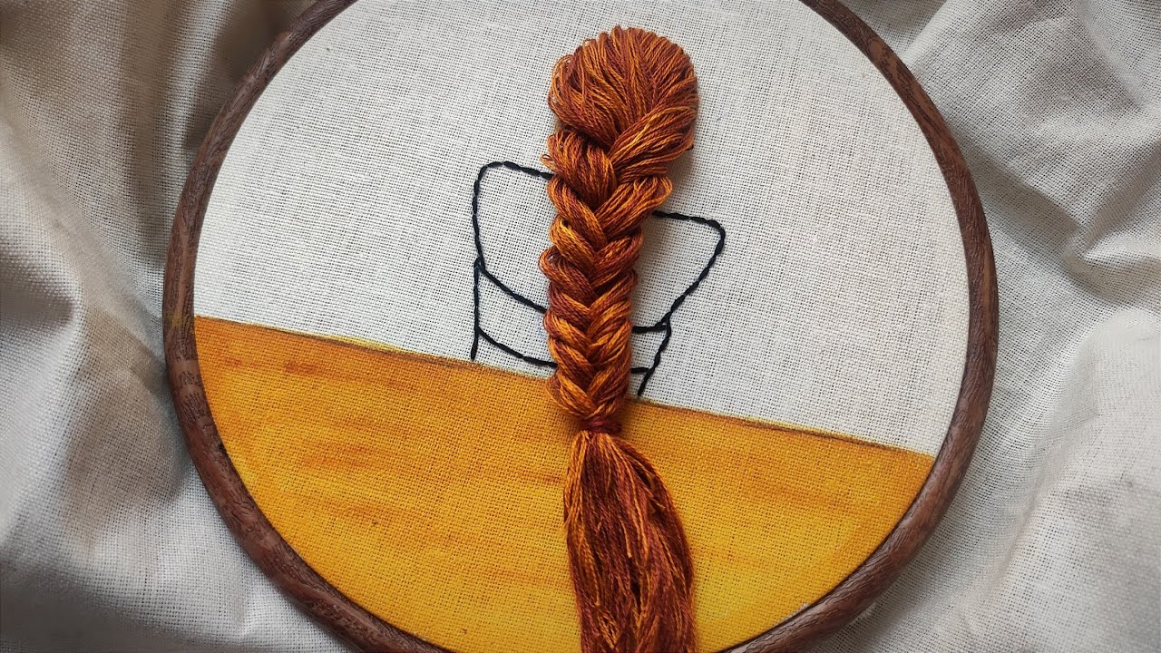 Girl and Hair embroidery tutorial || 3d hair embroidery || Doll ...