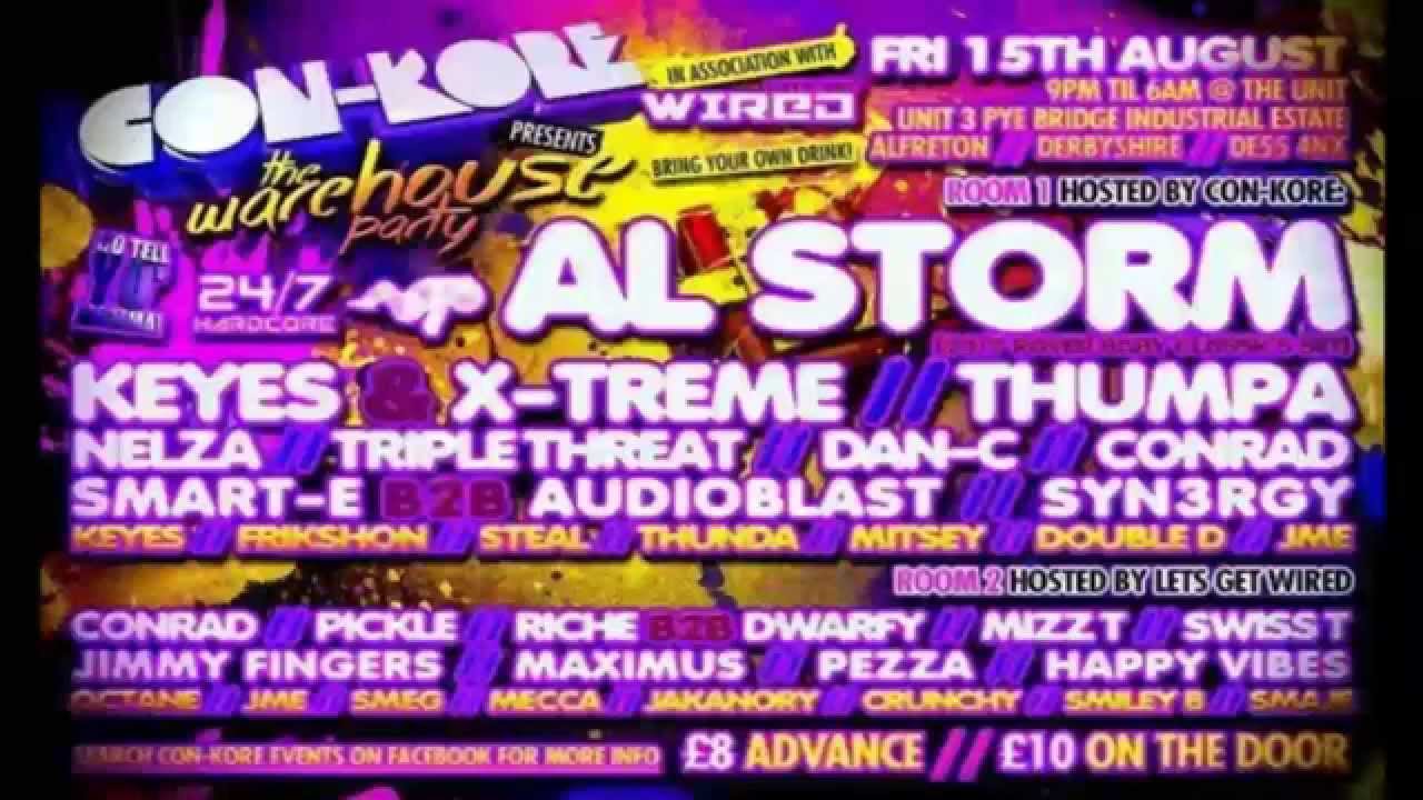 DJ Conrad PROMO 'Conkore & Lets Get Wired' presents The Warehouse Rave ...