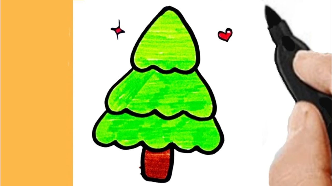 DRAW CUTE TREE🌳🌳🌲🌲🌴 STEP BY STEP DRAWING - YouTube