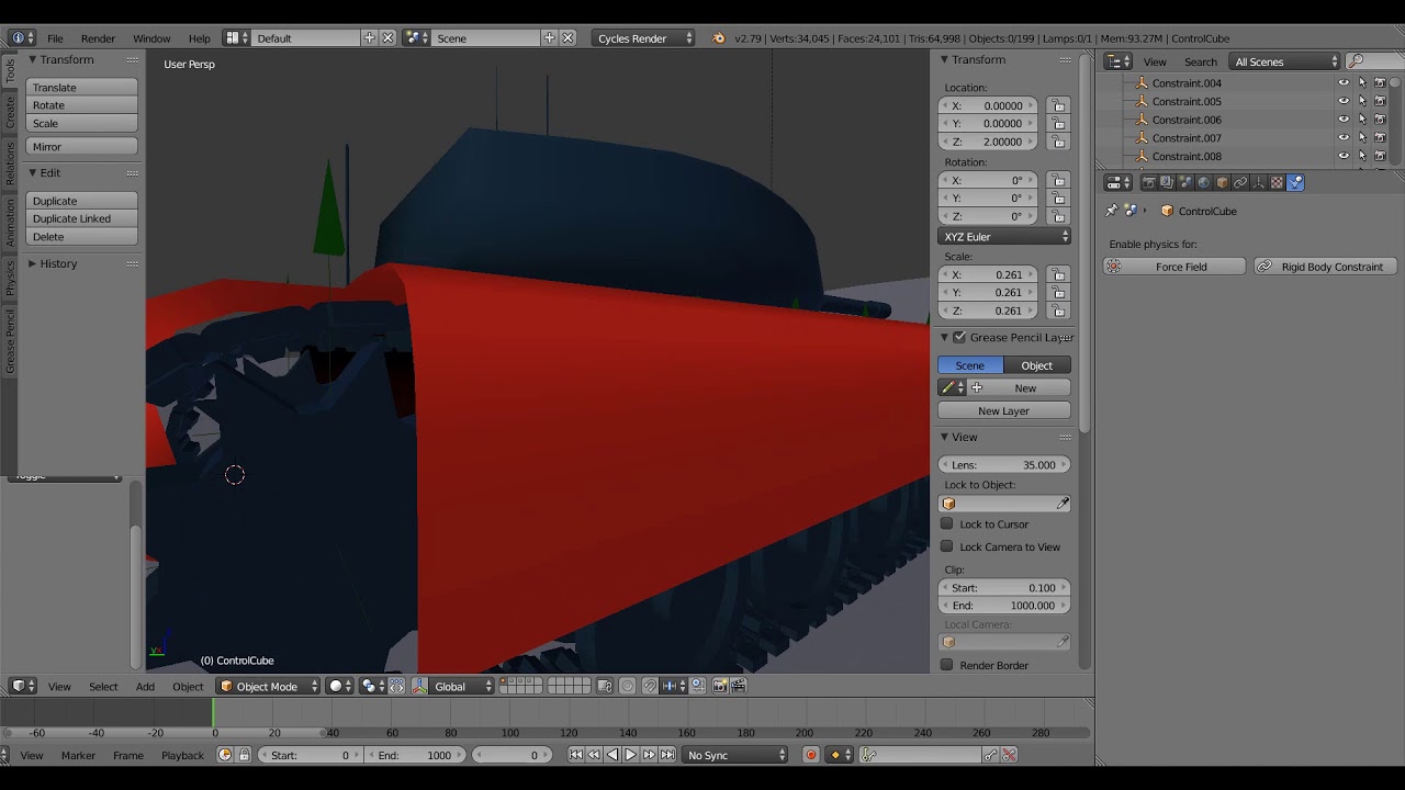 Blender - Tank Tracks Testing - YouTube