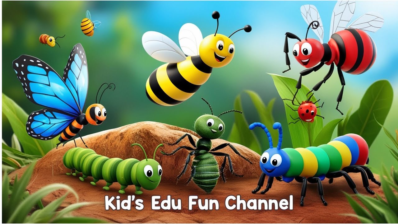 Insects Names | kids Learning Insects | fly, bee, ant, butterfly and ...