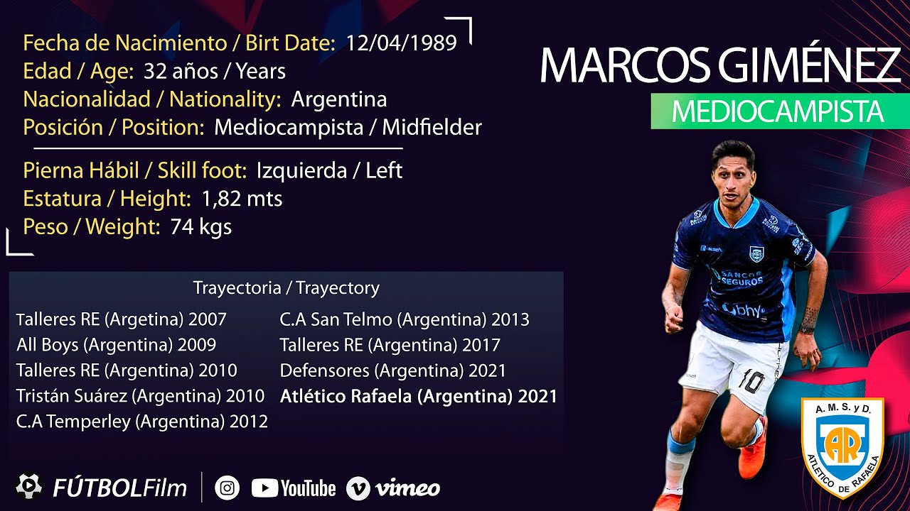Marcos Giménez - Mediocampista / Midfielder 2021 - YouTube