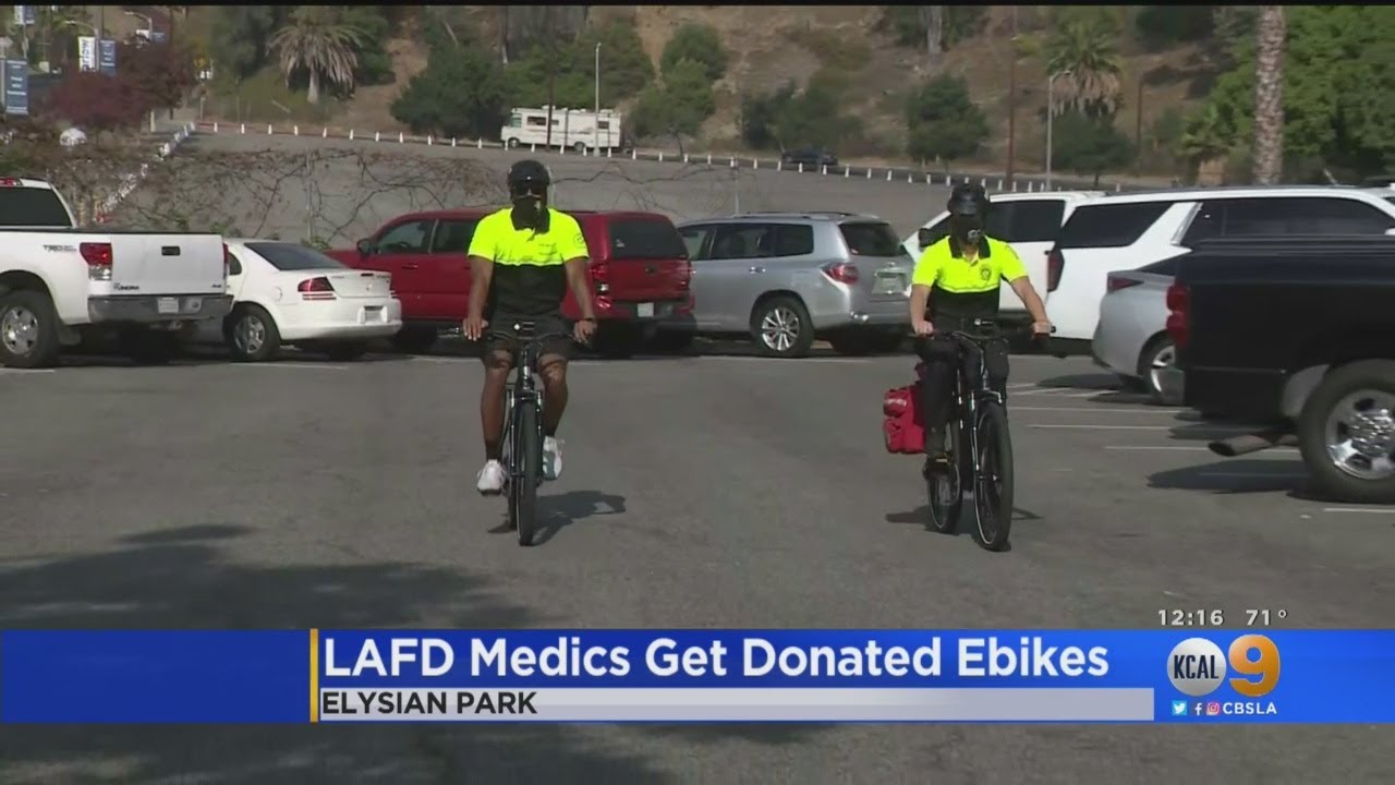 LAFD Medics Take Donated E-Bikes For A Spin - YouTube