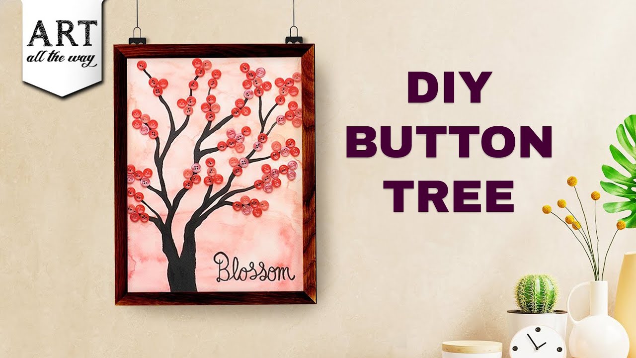 DIY Button Tree | Button Tree Craft | Home Decor l Wall Decor l ...