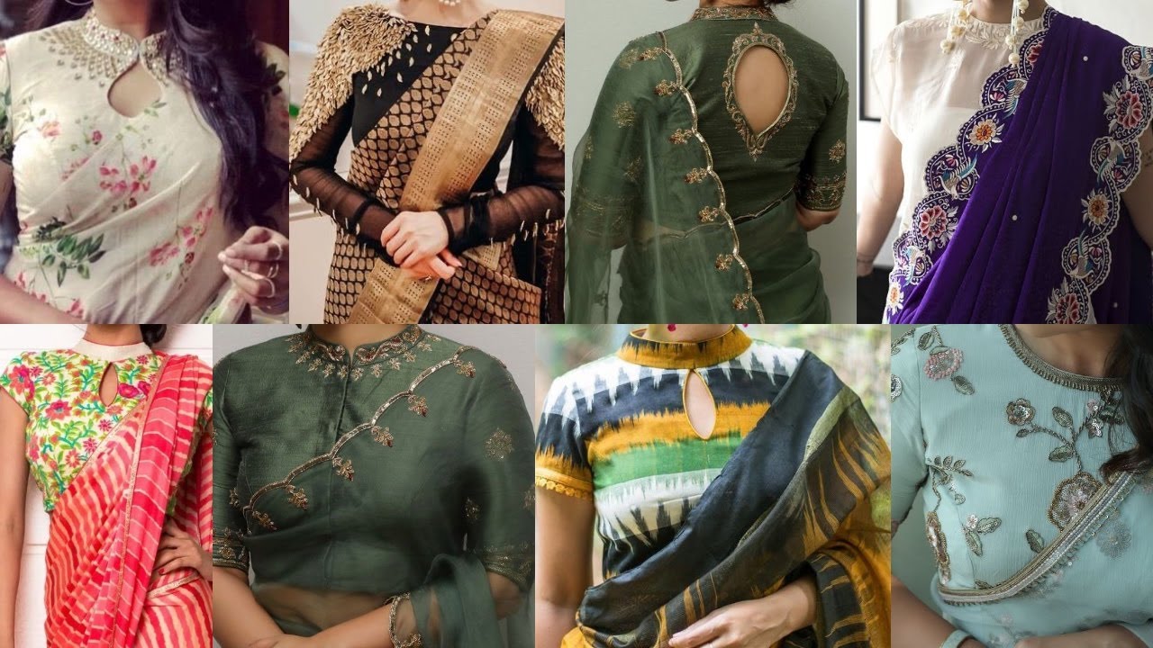 LATEST CLOSED NECK BLOUSE IDEAS FOR A ELEGANT LOOK, NEW CLOSED NECK ...