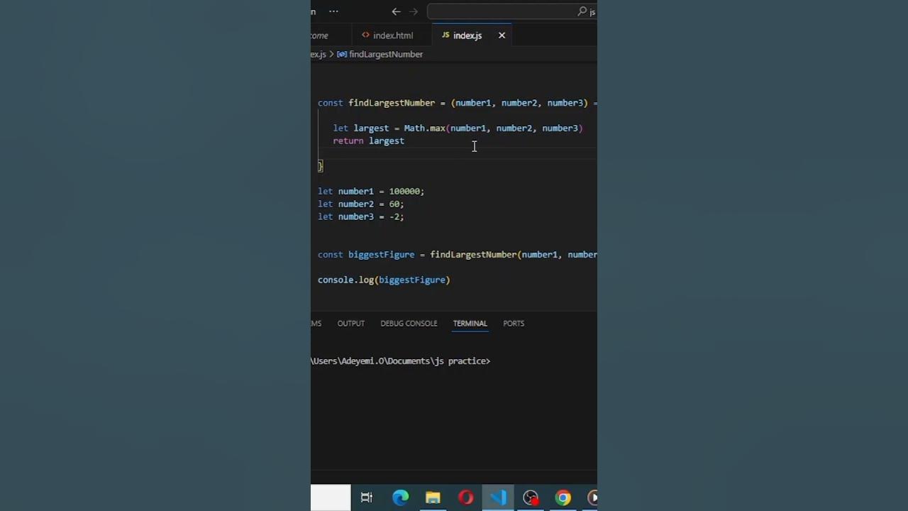 Find largest number in Javascript #tech #technology #shortsvideo - YouTube