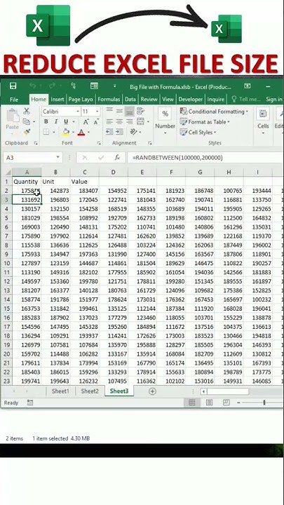 Reduce Excel File Size | Compress Excel File Size in a Minute | Excel | Easy Explain | #shorts ...
