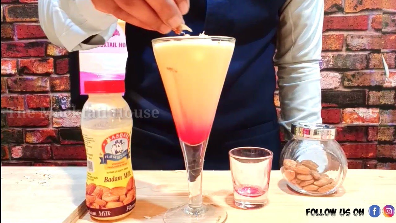 Rose badam milk || Badam milk with rose syrup || Easy to make || The ...