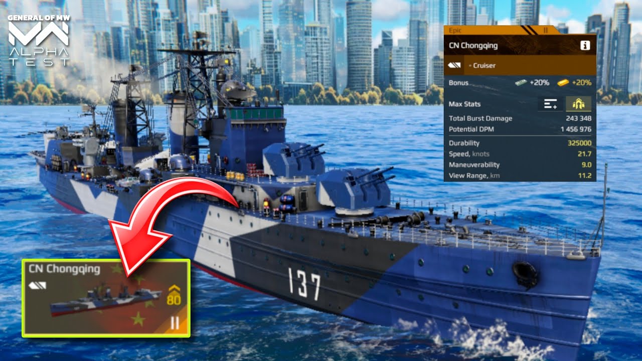 Modern Warships: CN Chongqing Tier II New Cruiser Review - YouTube