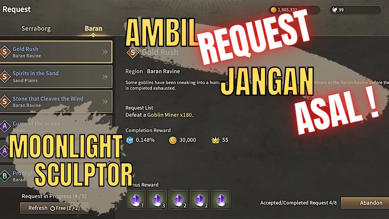 Hati Hati Ambil "REQUEST" Jangan Asal ! Newbie Guide - Moonlight ...