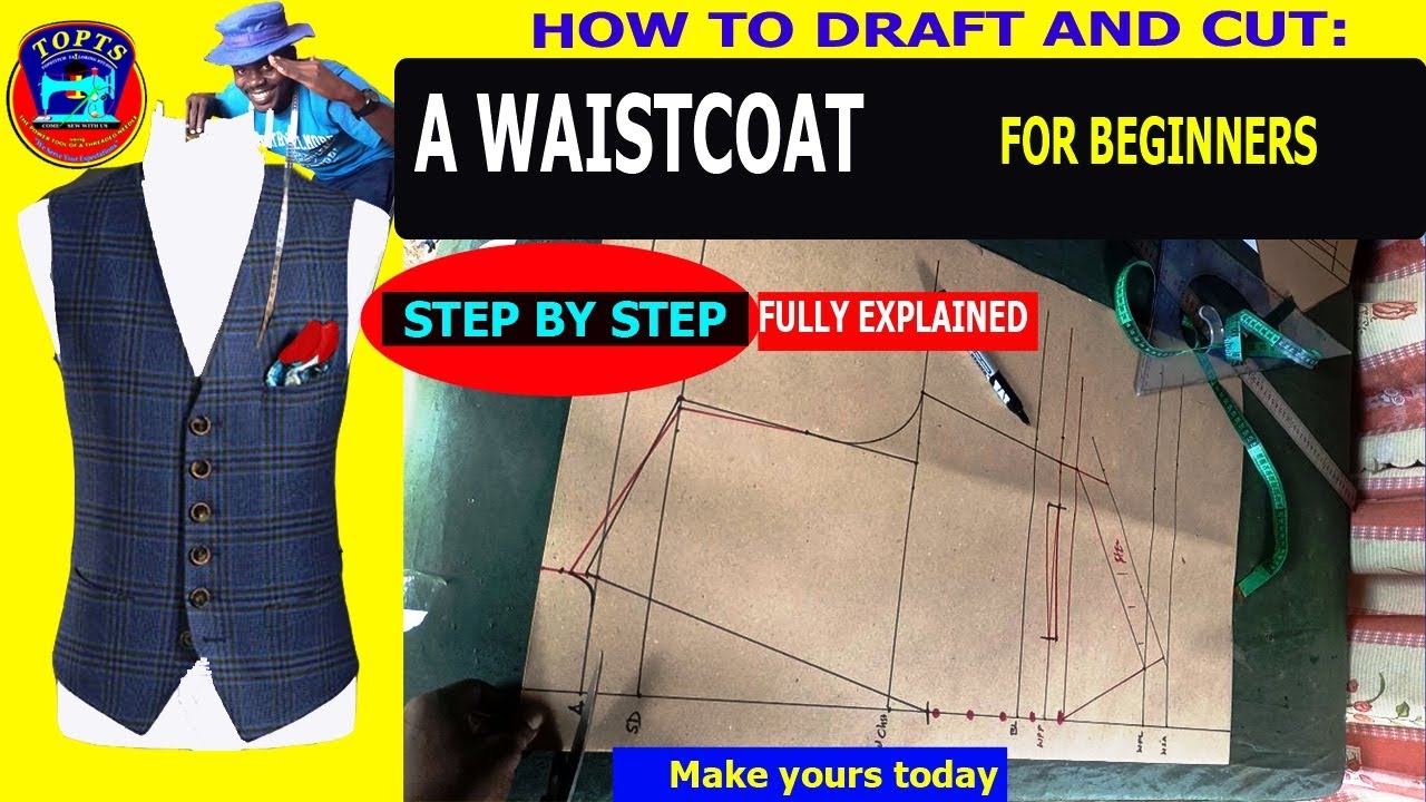 How to draft and cut waistcoat/for beginners #topts - YouTube