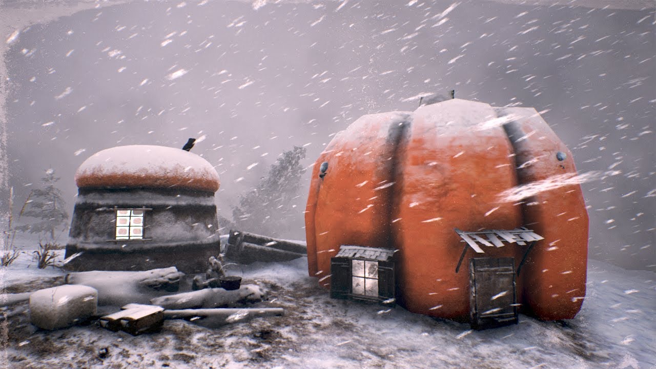 SNOWSTORM SOUNDS FOR SLEEPING. 10 hour medieval snow village blizzard ...