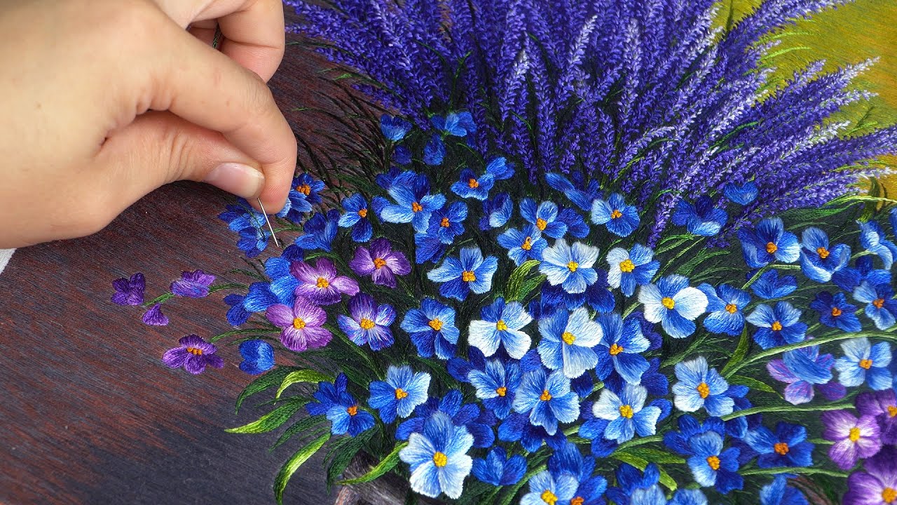 Colorful Wildflowers Hand-Embroidery Design. Hand Embroidery Art - YouTube