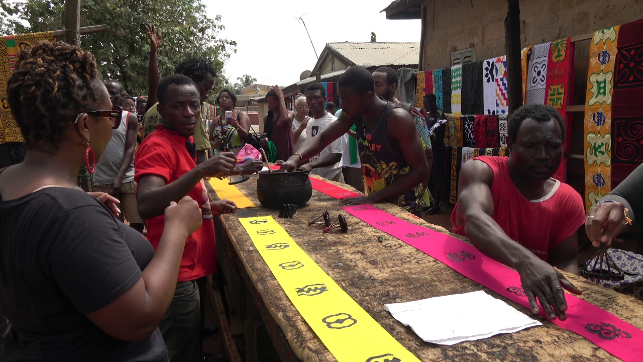 Adinkra Printed Cloth Demonstration at Ntonso Village - Ghana Tour Nov ...