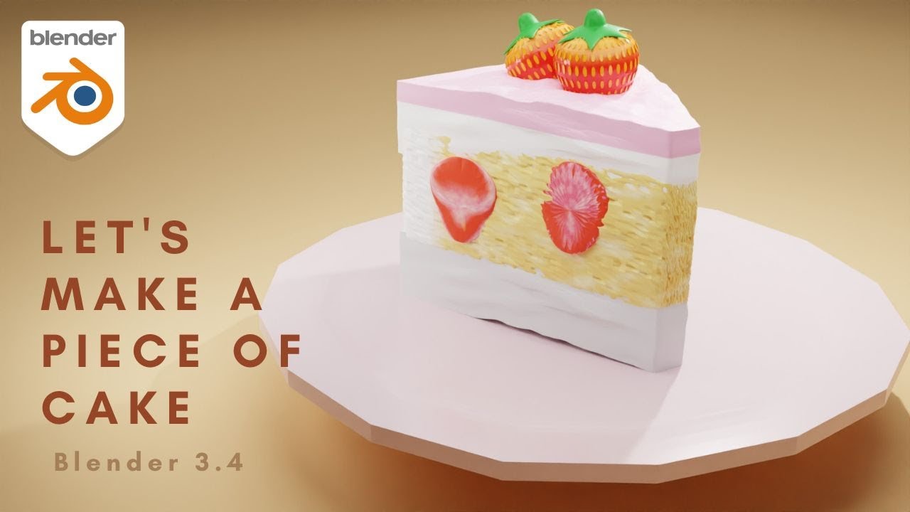 Making a piece of Cake 🍰 in 20 minutes| Full Process | Blender 3.4 ...