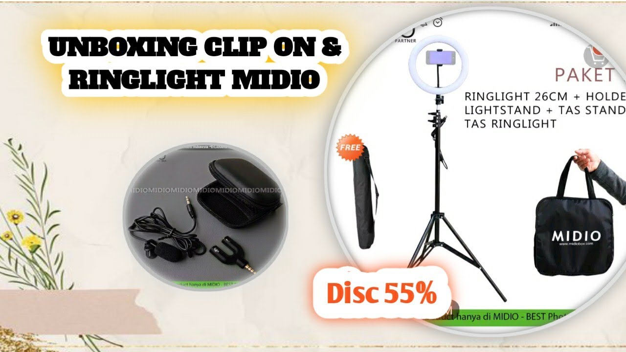 UNBOXING RINGLIGHT MIDIO + CLIP ON || REVIEW YES OR NO ! - YouTube